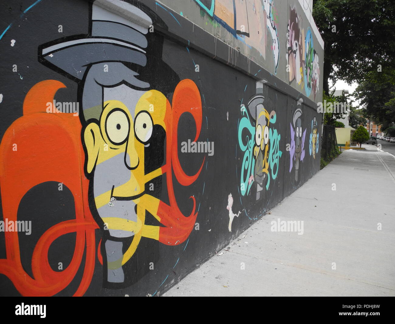 Mexico City, Mexico. 08th Aug, 2018. Graffiti with the Simpson family ...