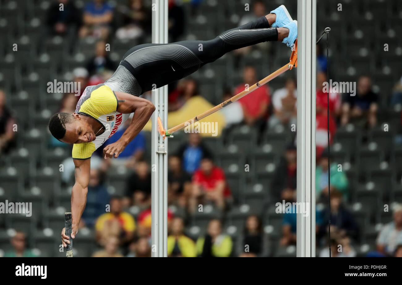 Berlin, Germany. 10th Aug, 2018. European Athletics Championships in the Olympic Stadium: pole ...