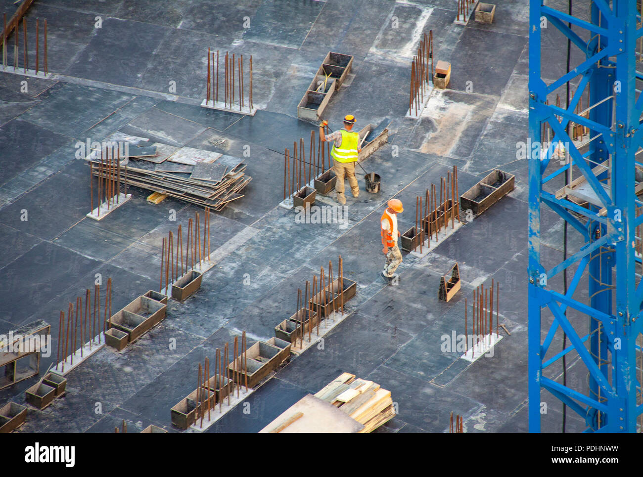 Construction worker on construction site Stock Photo - Alamy