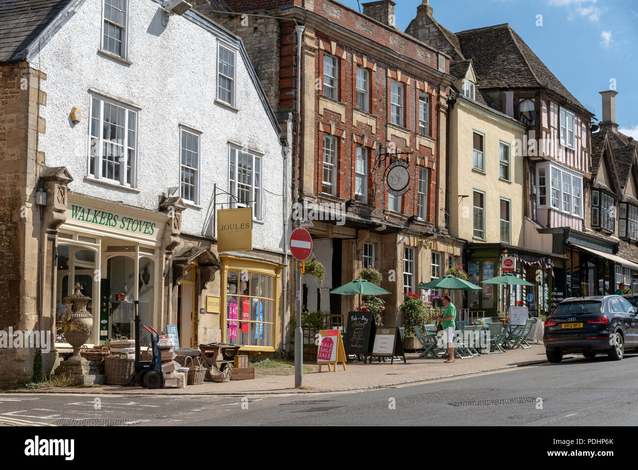 Oxfordshire town of Burford, England, UK. Popular tourist attraction ...