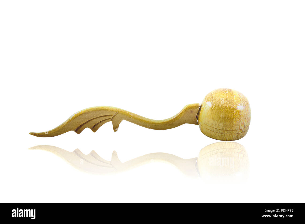 wooden dipper / wooden spoon on white background Stock Photo - Alamy