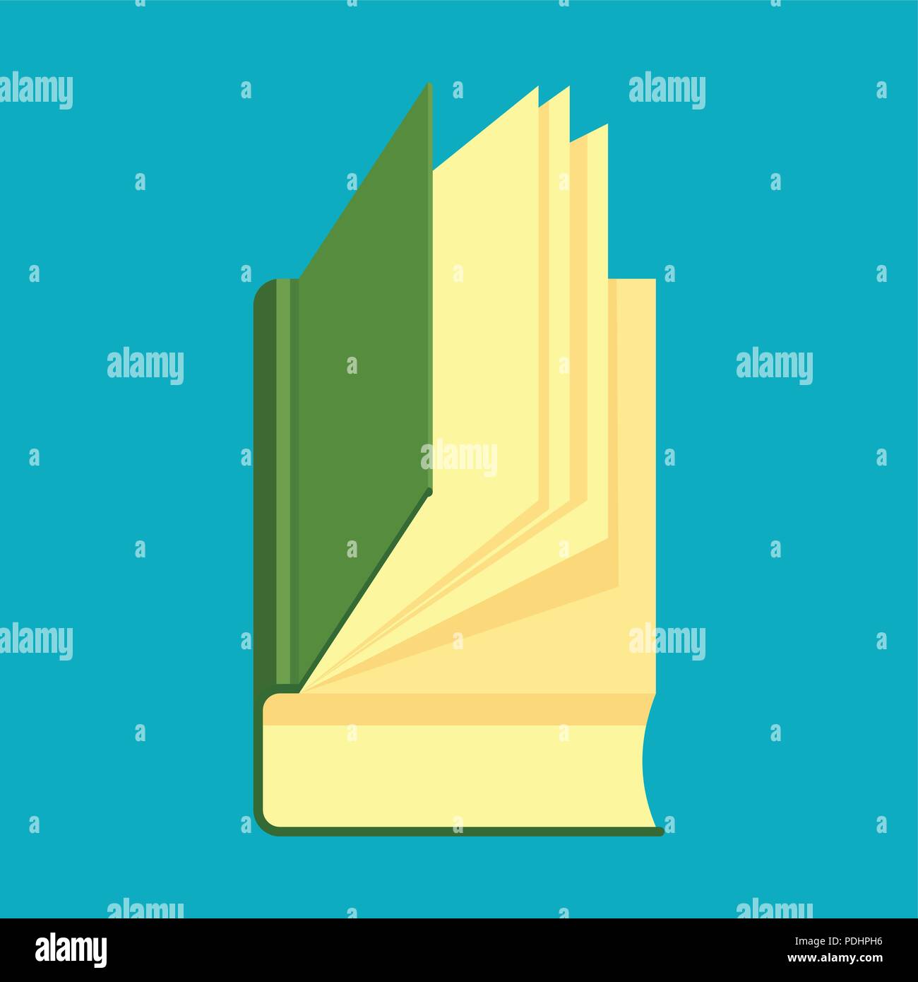 Book color icon on blue. Book for reading and studying at school Stock ...