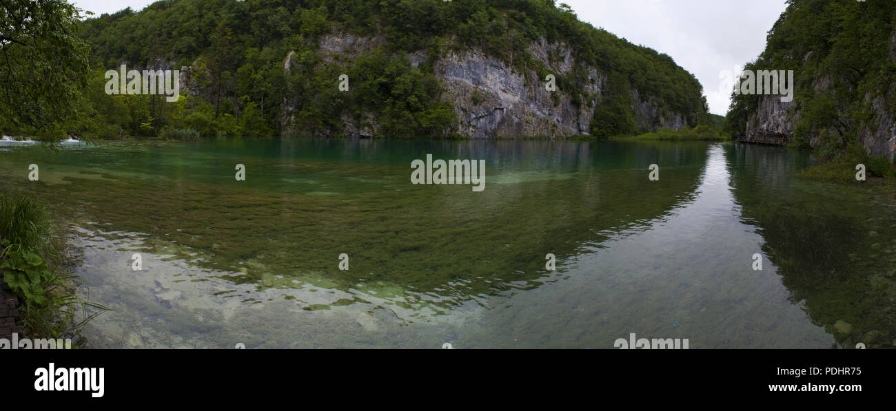 Croatia: vegetation and lake at Plitvice Lakes National Park, one of ...