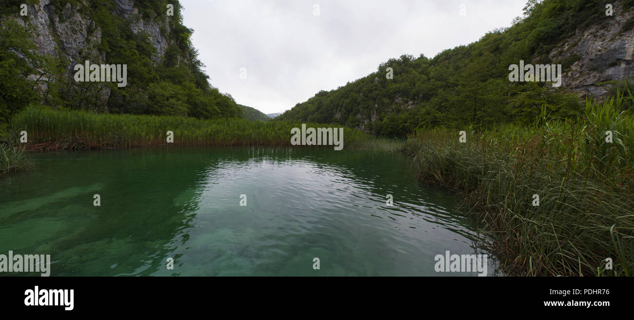 Croatia: vegetation and lake at Plitvice Lakes National Park, one of ...