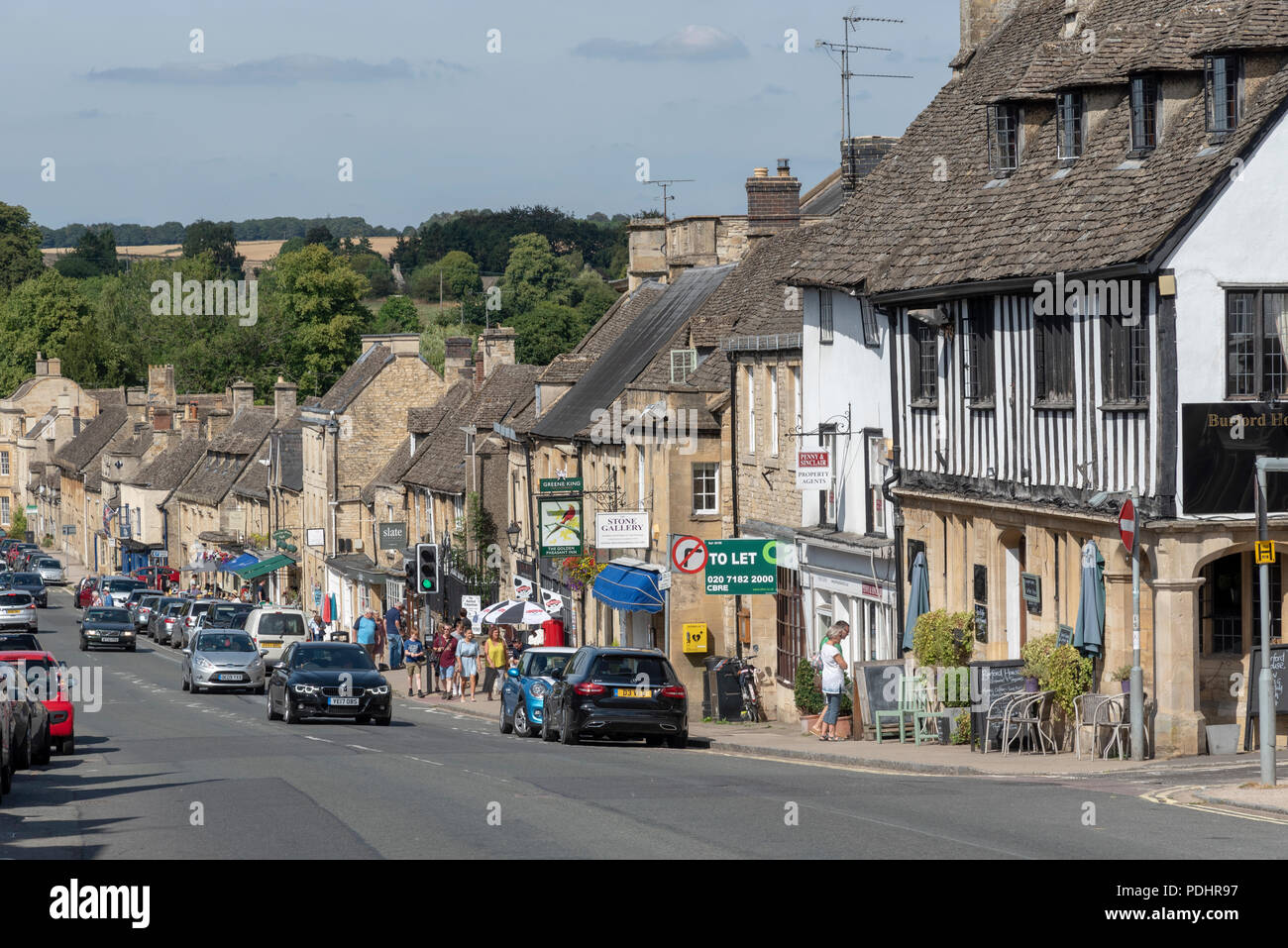 Oxfordshire town of Burford, England, UK. Popular tourist attraction ...