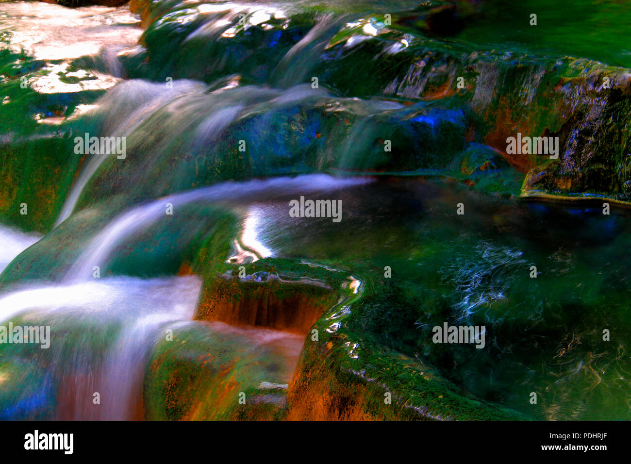 krabi Hot Springs with hot water fall Stock Photo - Alamy