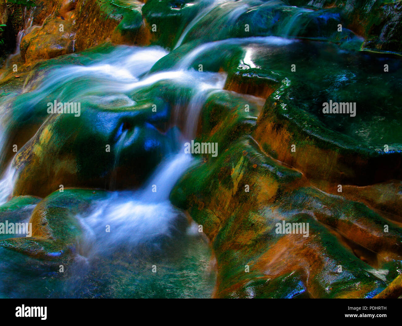 krabi Hot Springs with hot water fall Stock Photo - Alamy