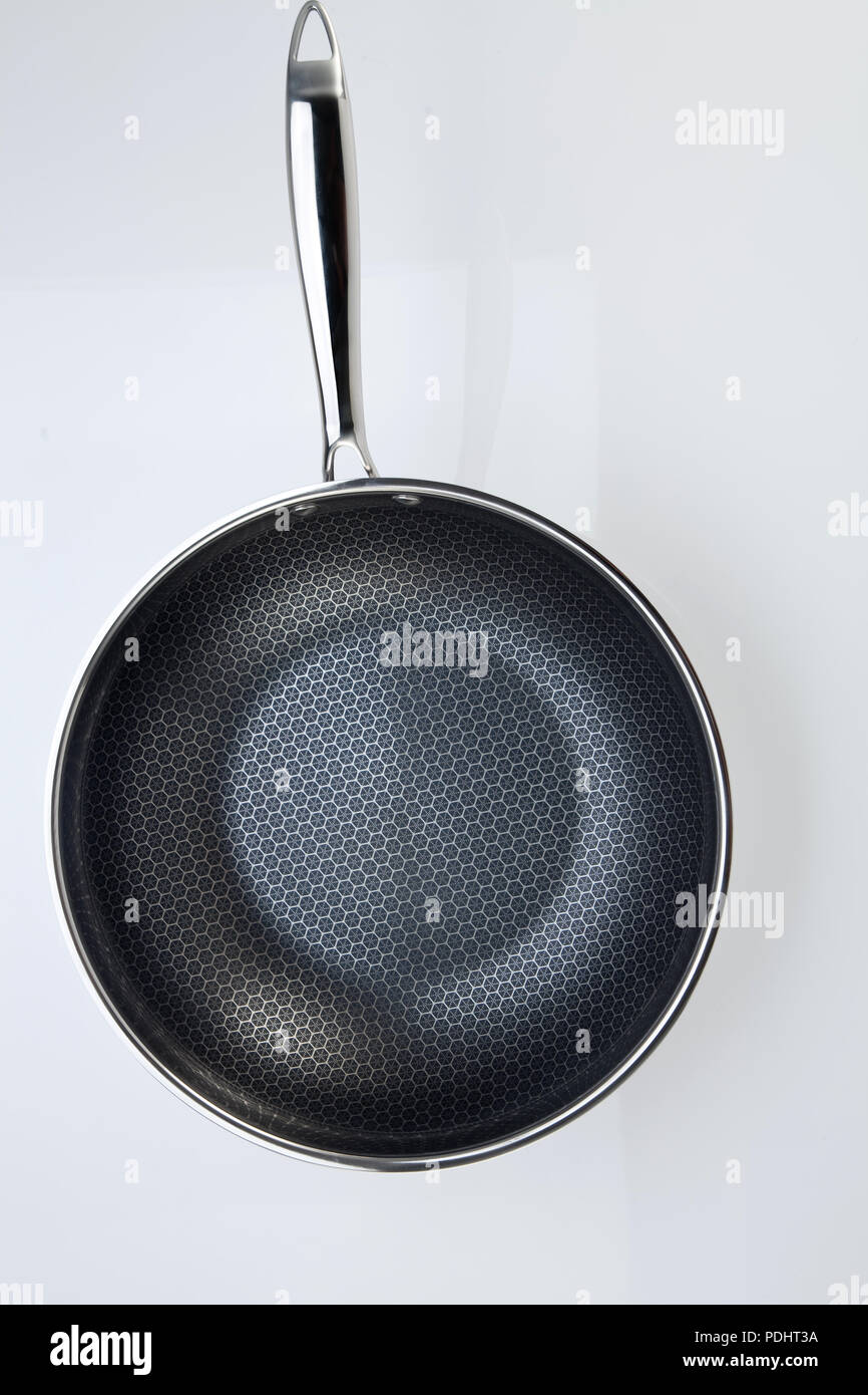 high angle view of the special coating of frying pan Stock Photo - Alamy