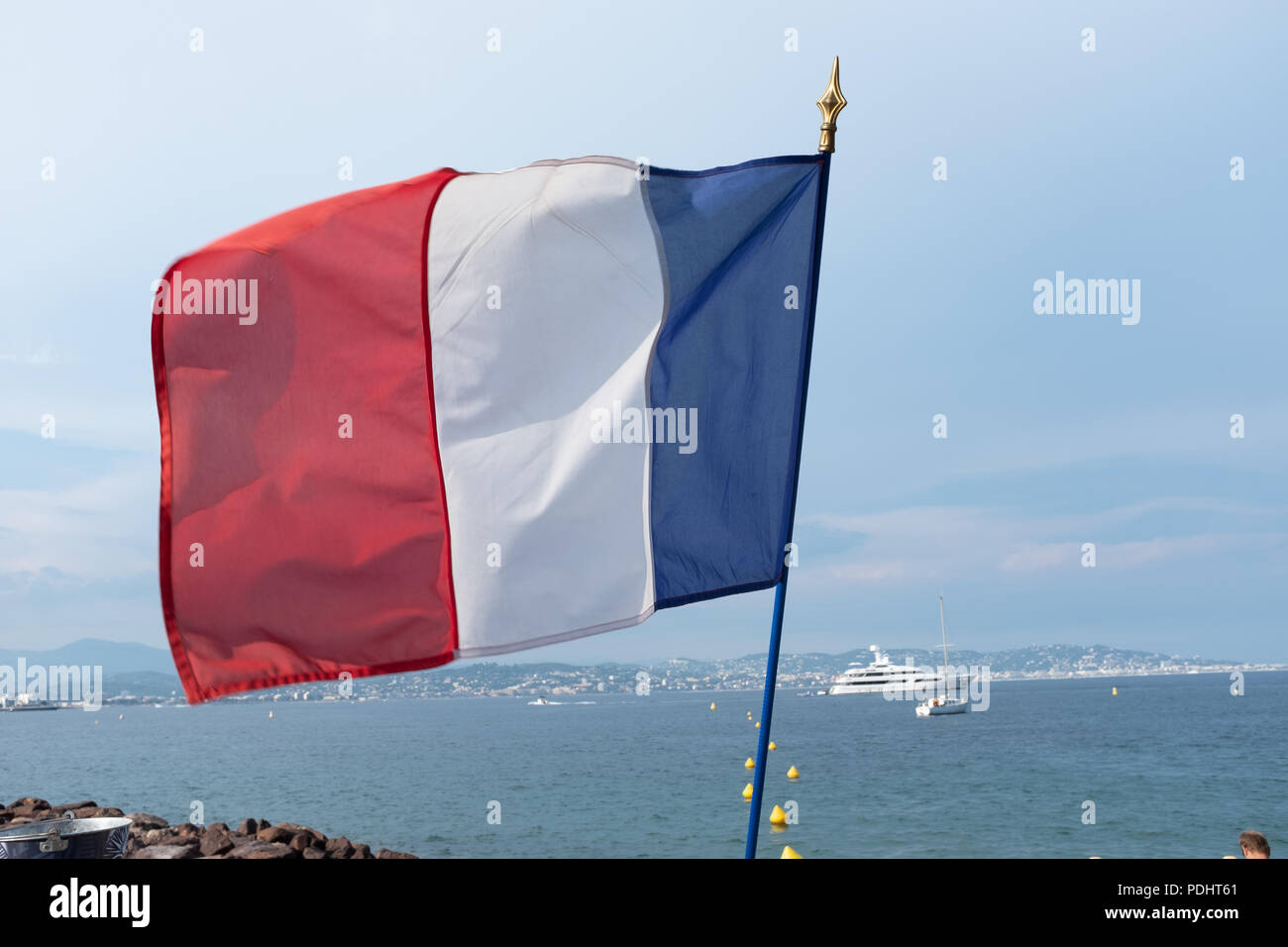 French Flag, Théoule-sur-Mer, France Stock Photo - Alamy