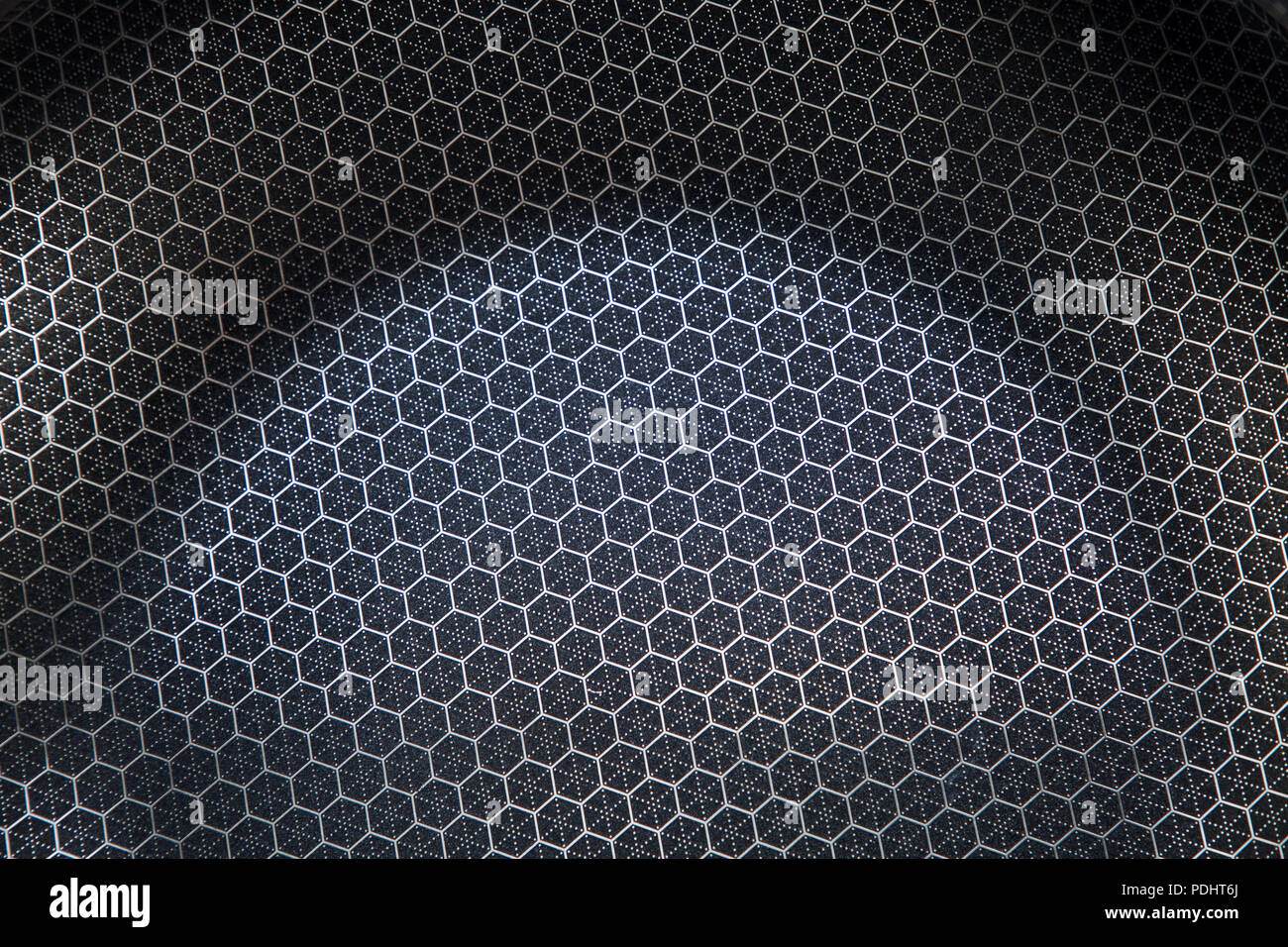 full frame on the coating of frying pan honeycomb design Stock Photo ...