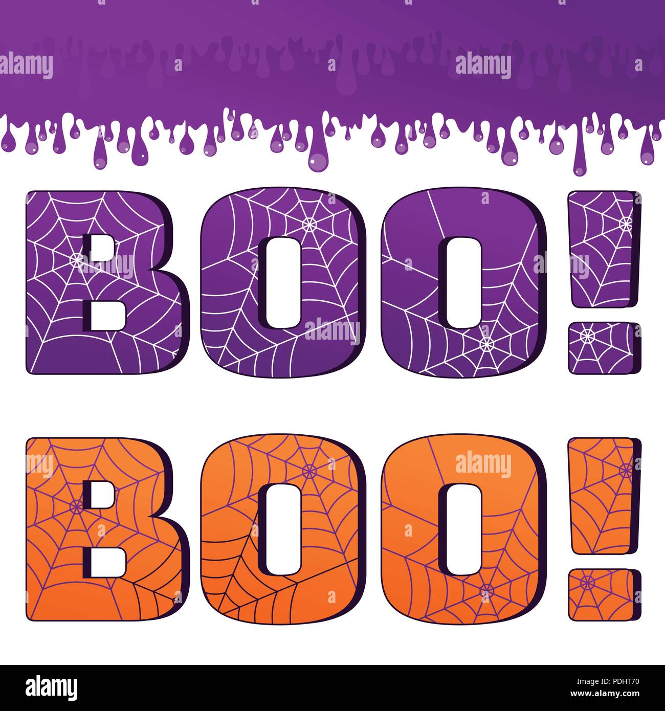 Boo sign flat vector cartoon illustration. Typography with text Stock ...