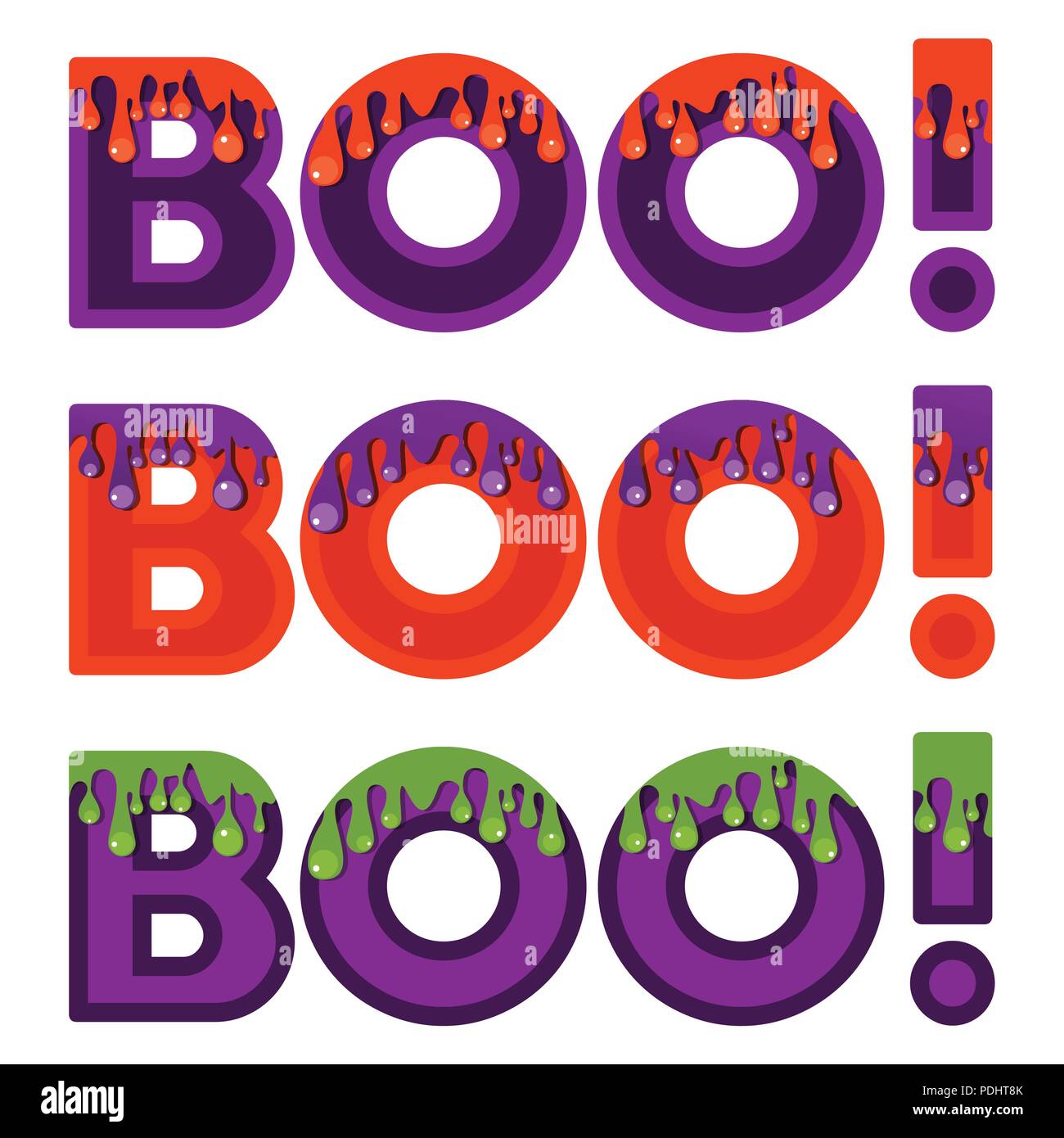 Boo sign flat vector cartoon illustration. Typography with text Stock ...