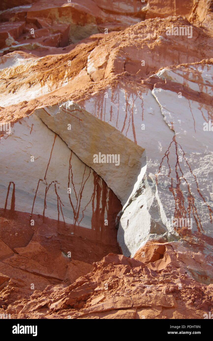 Red Sea Cliffs of Triassic Helsby Sandstone Formation, at Sidmouth ...