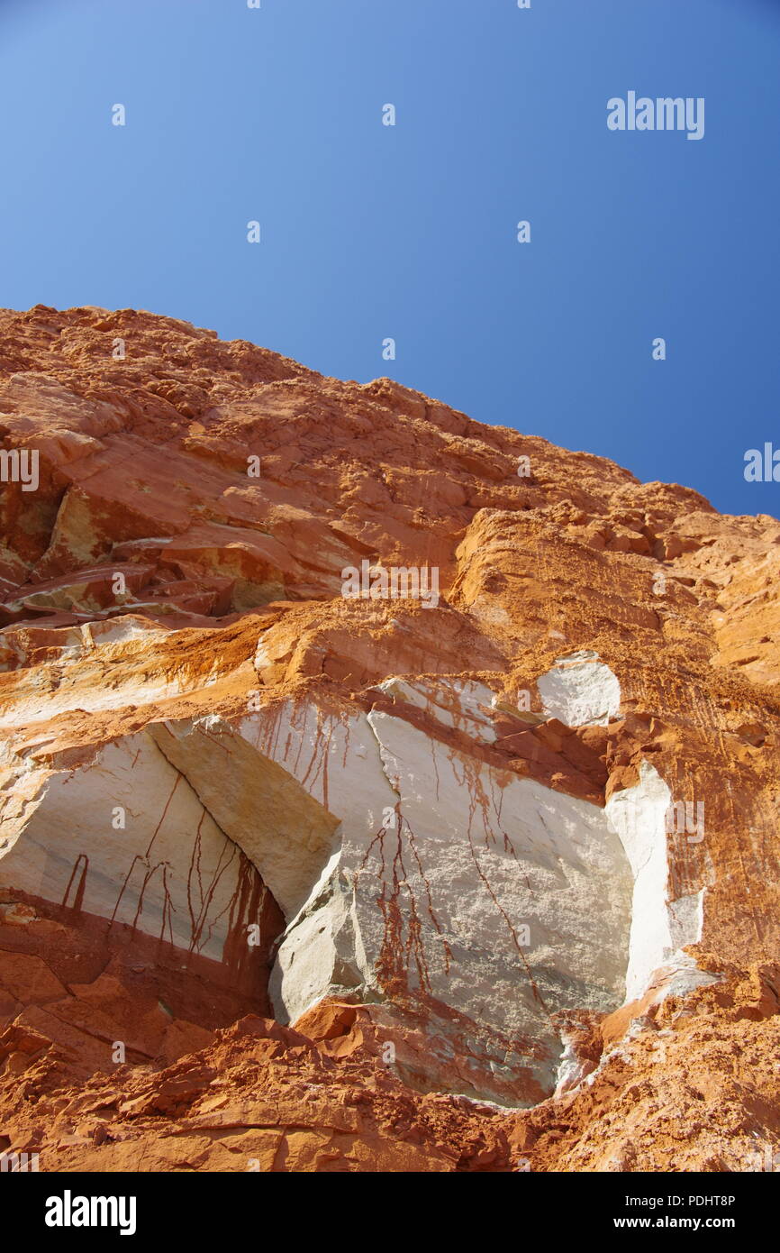 Red Sea Cliffs of Triassic Helsby Sandstone Formation, at Sidmouth ...