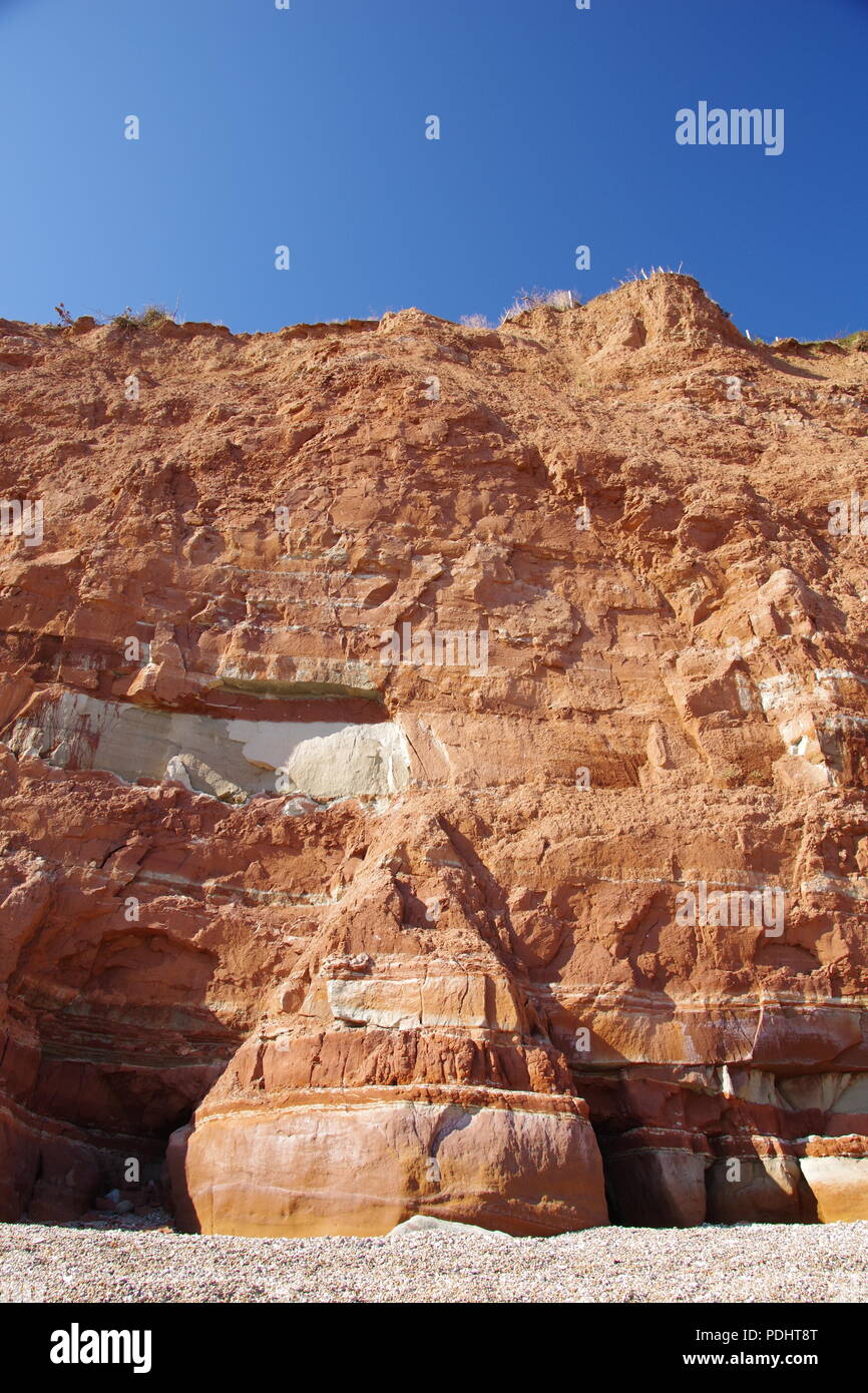 Red Sea Cliffs of Triassic Helsby Sandstone Formation, at Sidmouth ...