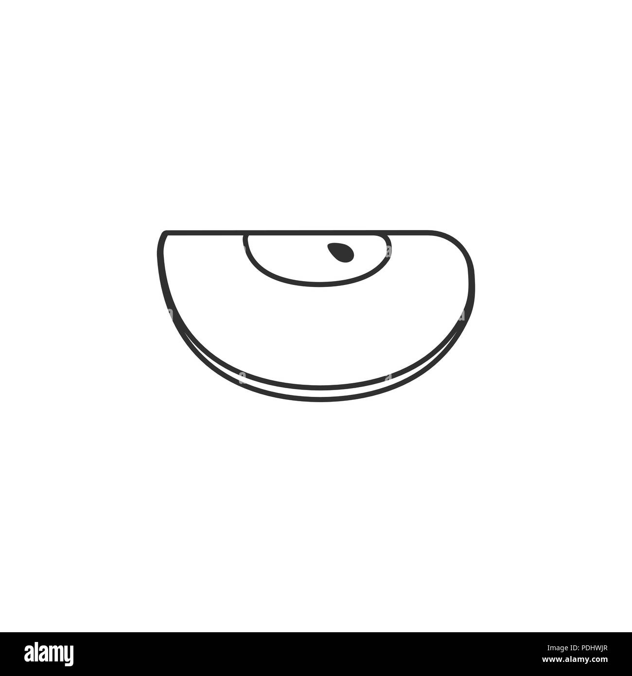 Apple slice icon in black flat outline design Stock Vector Image & Art ...