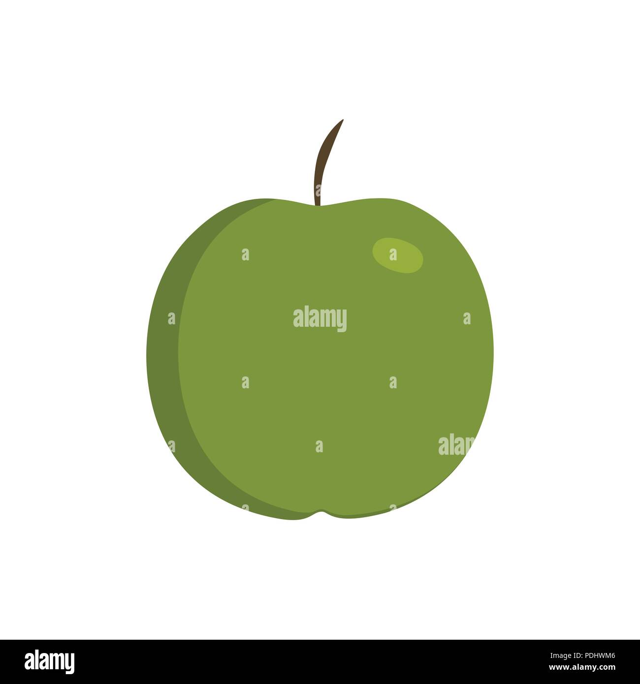 Green apple icon in flat design Stock Vector Image & Art - Alamy