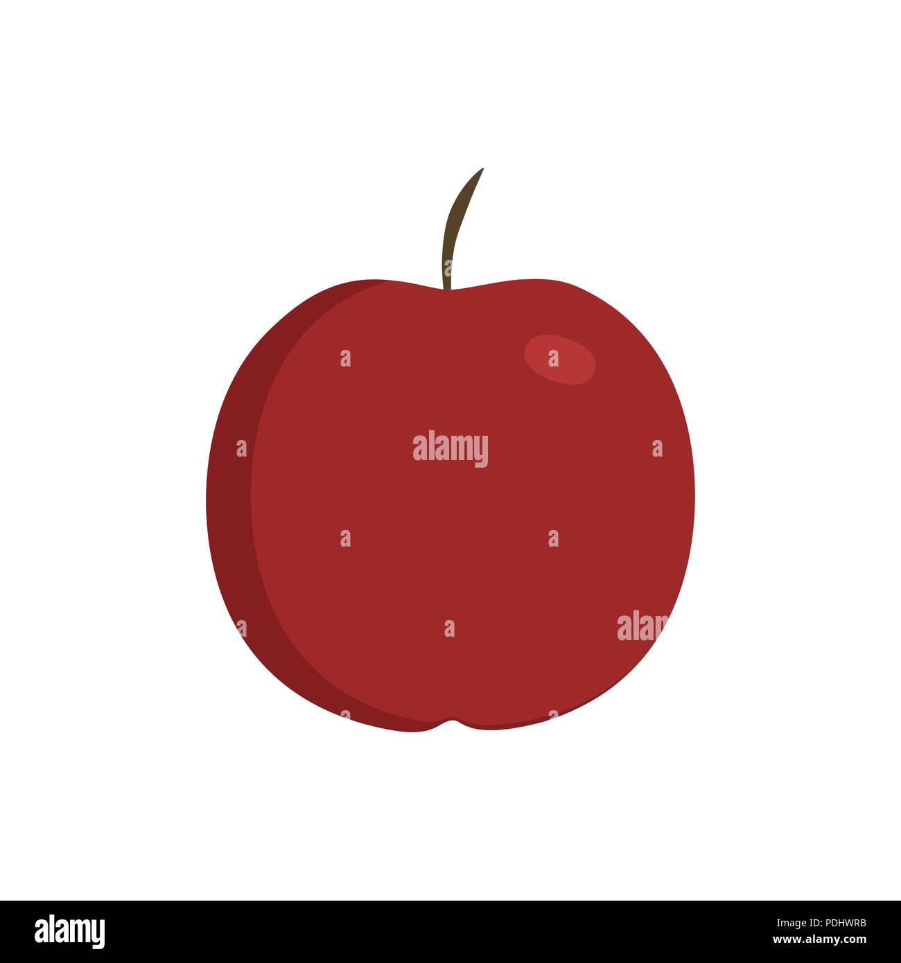 Red apple icon in flat design Stock Vector Image & Art - Alamy