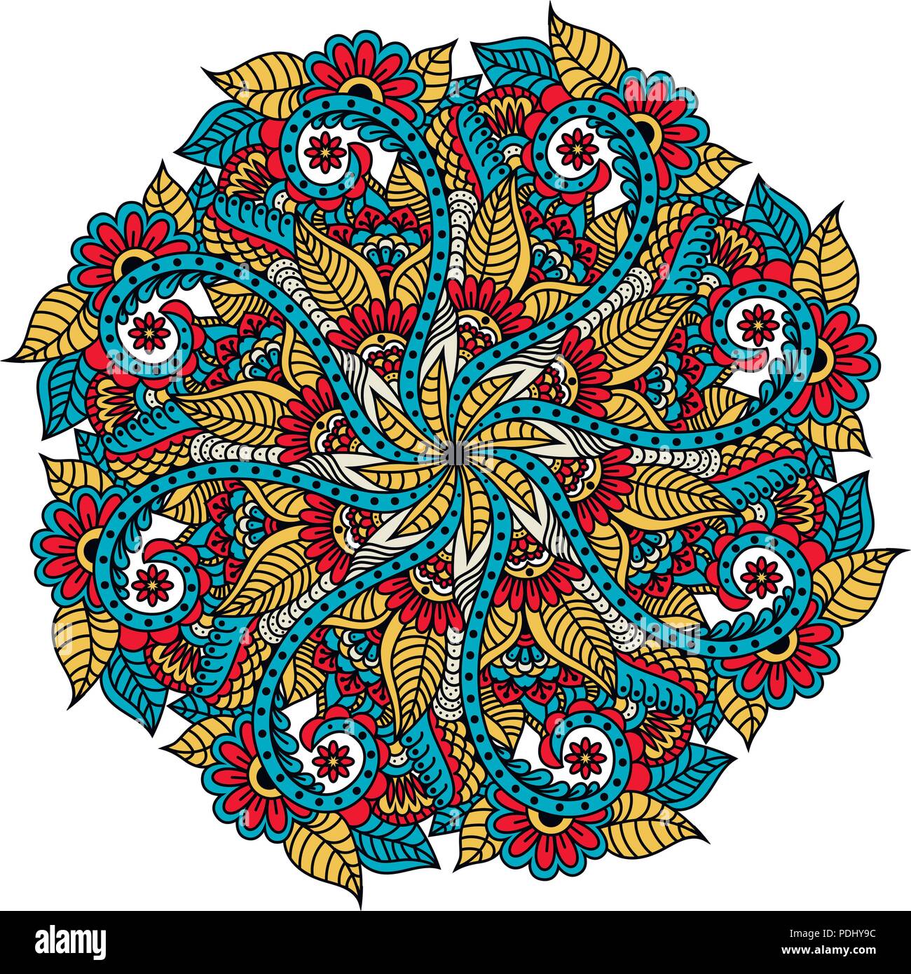 Mandala. Hand drawn backdrop. Vector for coloring page for adults Stock ...