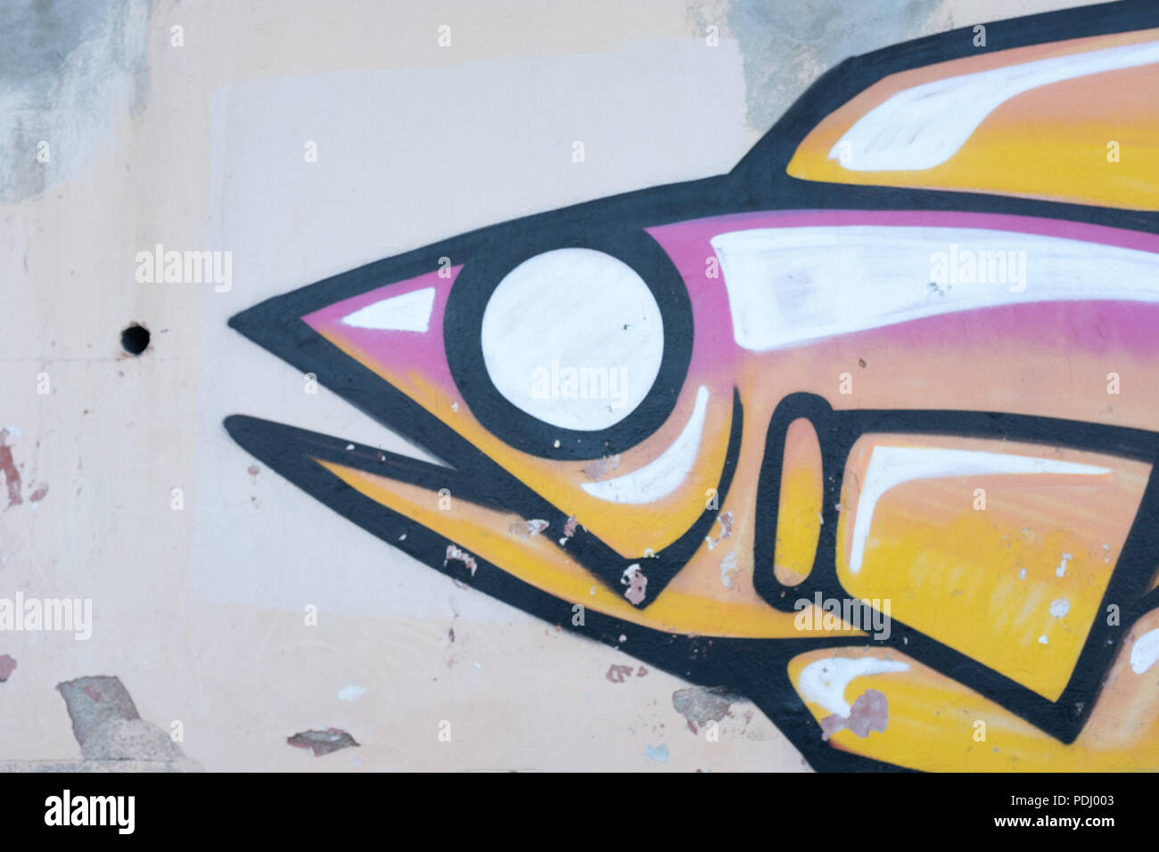 Graffiti of Fish on Wall Stock Photo - Alamy
