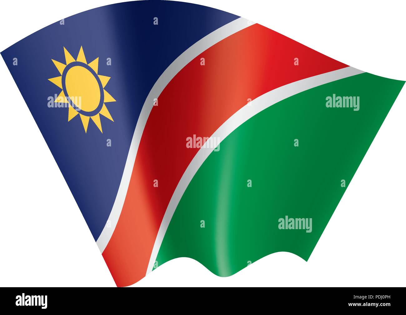 Namibia flag, vector illustration on a white background Stock Vector ...