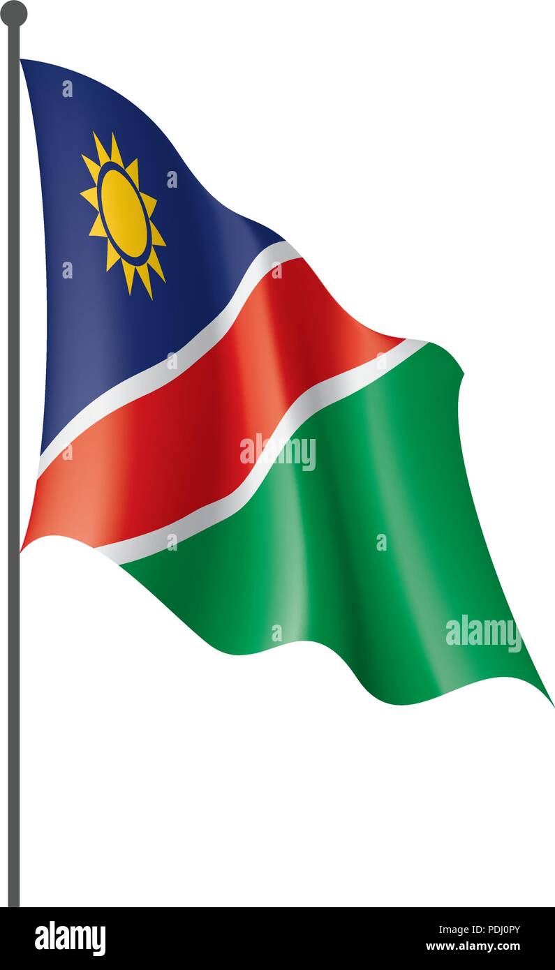 Namibia flag, vector illustration on a white background Stock Vector ...
