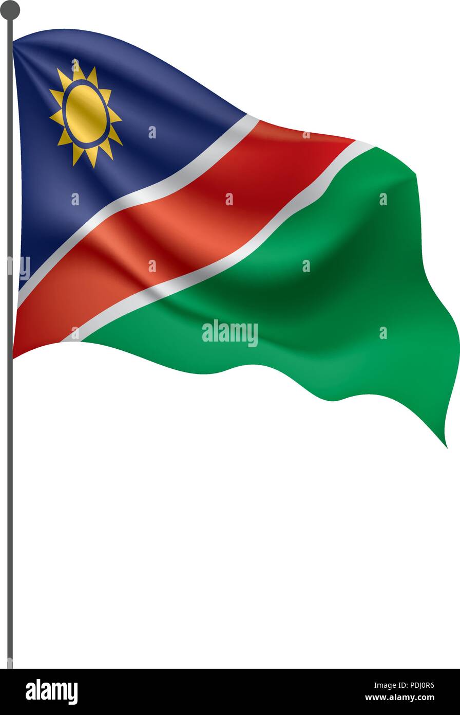 Namibia flag, vector illustration on a white background Stock Vector ...
