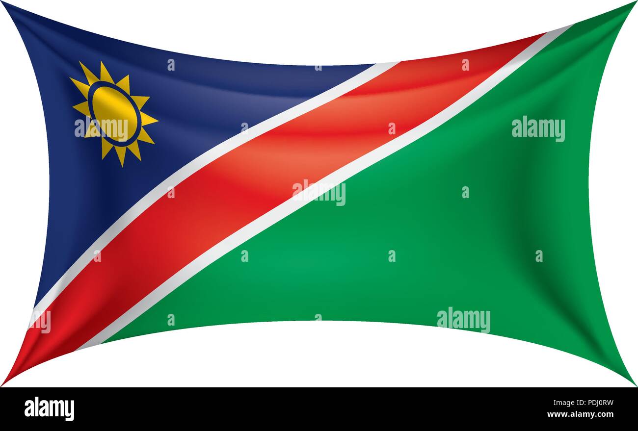 Namibia flag, vector illustration on a white background Stock Vector ...