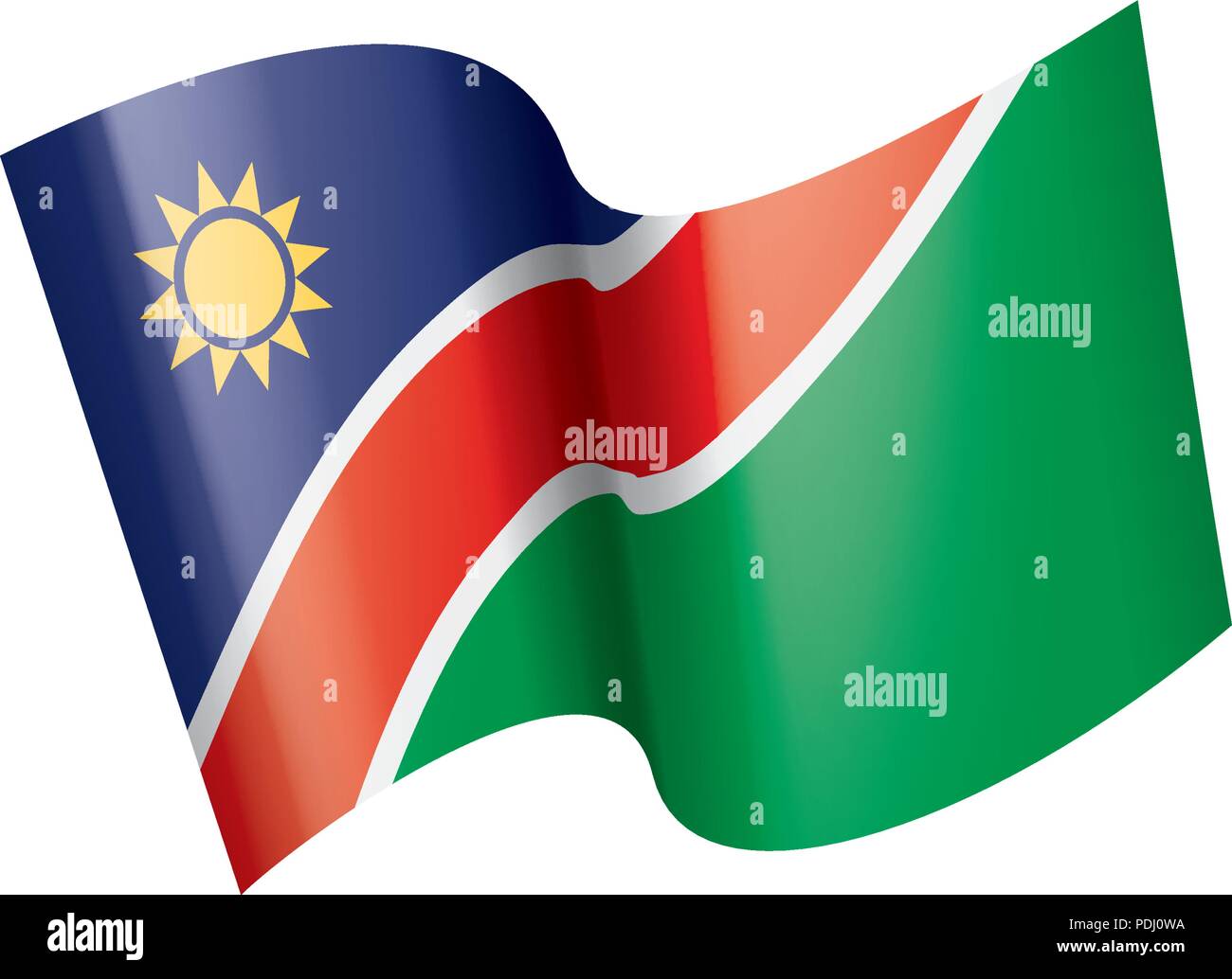 Namibia flag, vector illustration on a white background Stock Vector ...
