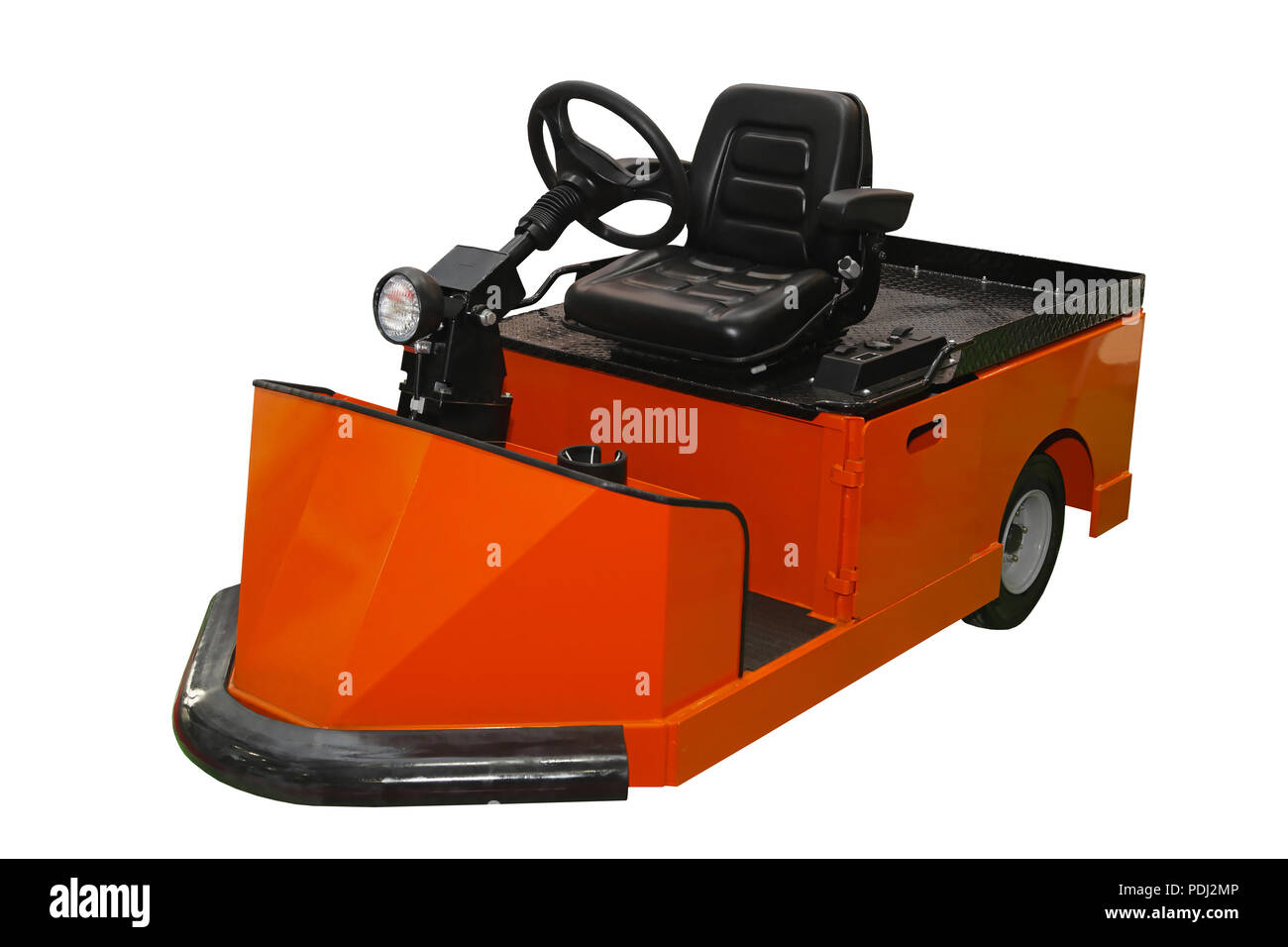 Orange tug tow tractor for material handling isolated Stock Photo - Alamy