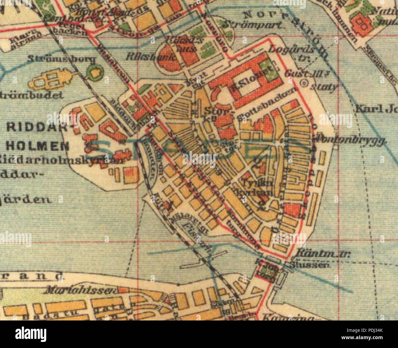 346 Stockholm Gamla stan map 1910 Stock Photo - Alamy
