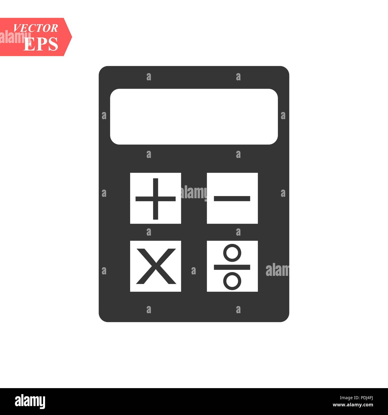Calculator icon, black isolated vector illustration. eps10 Stock Vector ...