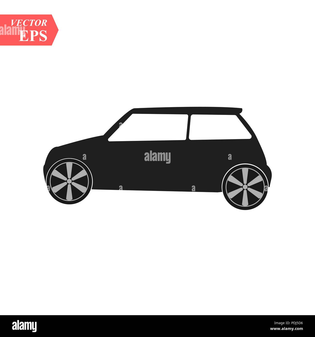 Simple Car Icon Vector. Flat Hatchback symbol. Perfect Black pictogram ...