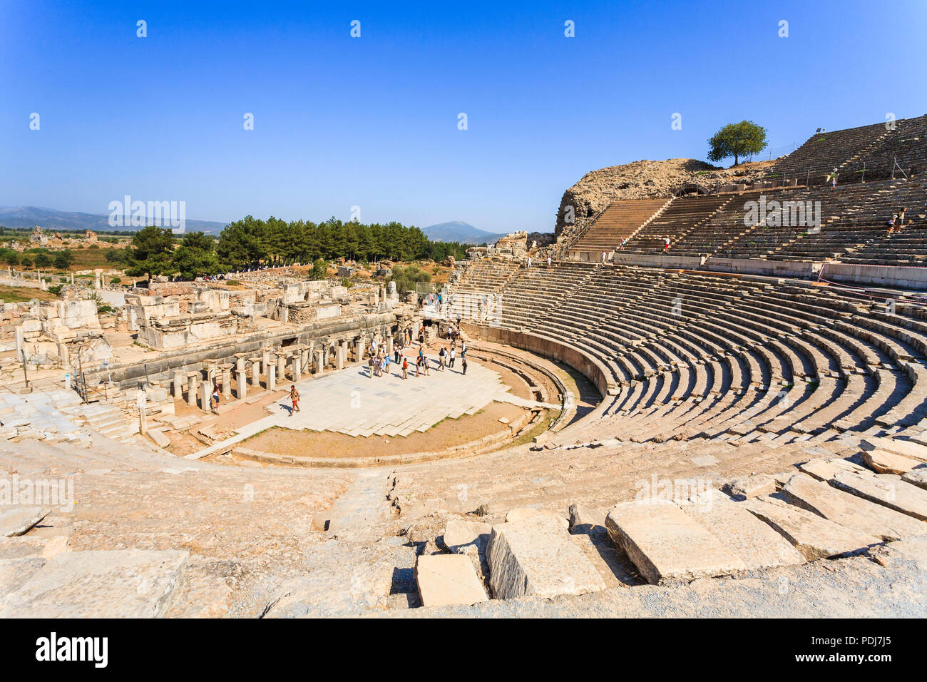 The Great Theatre, an ampitheatre at the Ephesus ancient Greek and ...