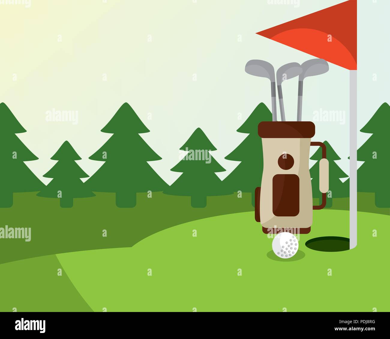 Golf hole view Stock Vector Images - Alamy