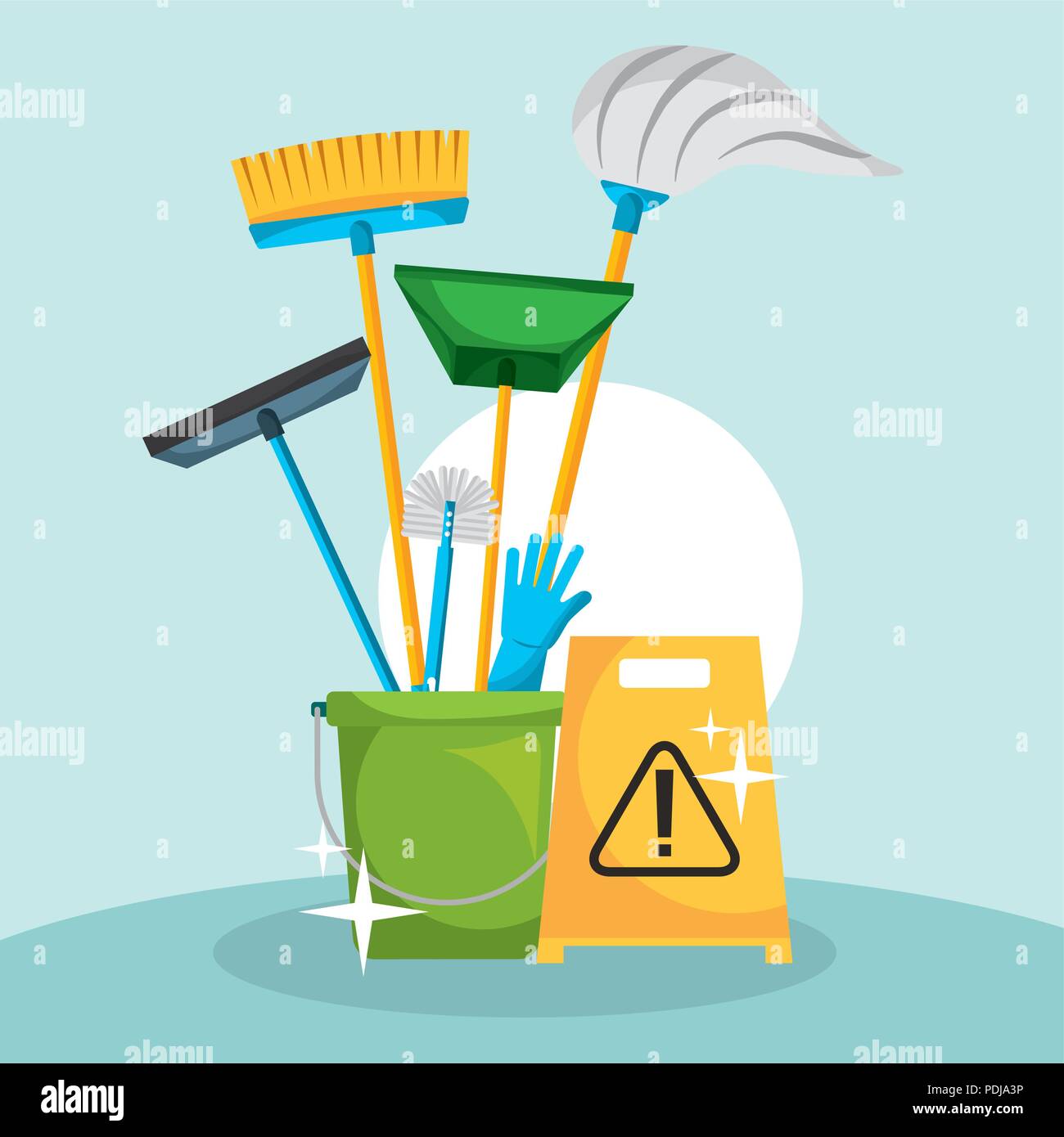 Cleaning set supplies dustpan Stock Vector Images - Alamy