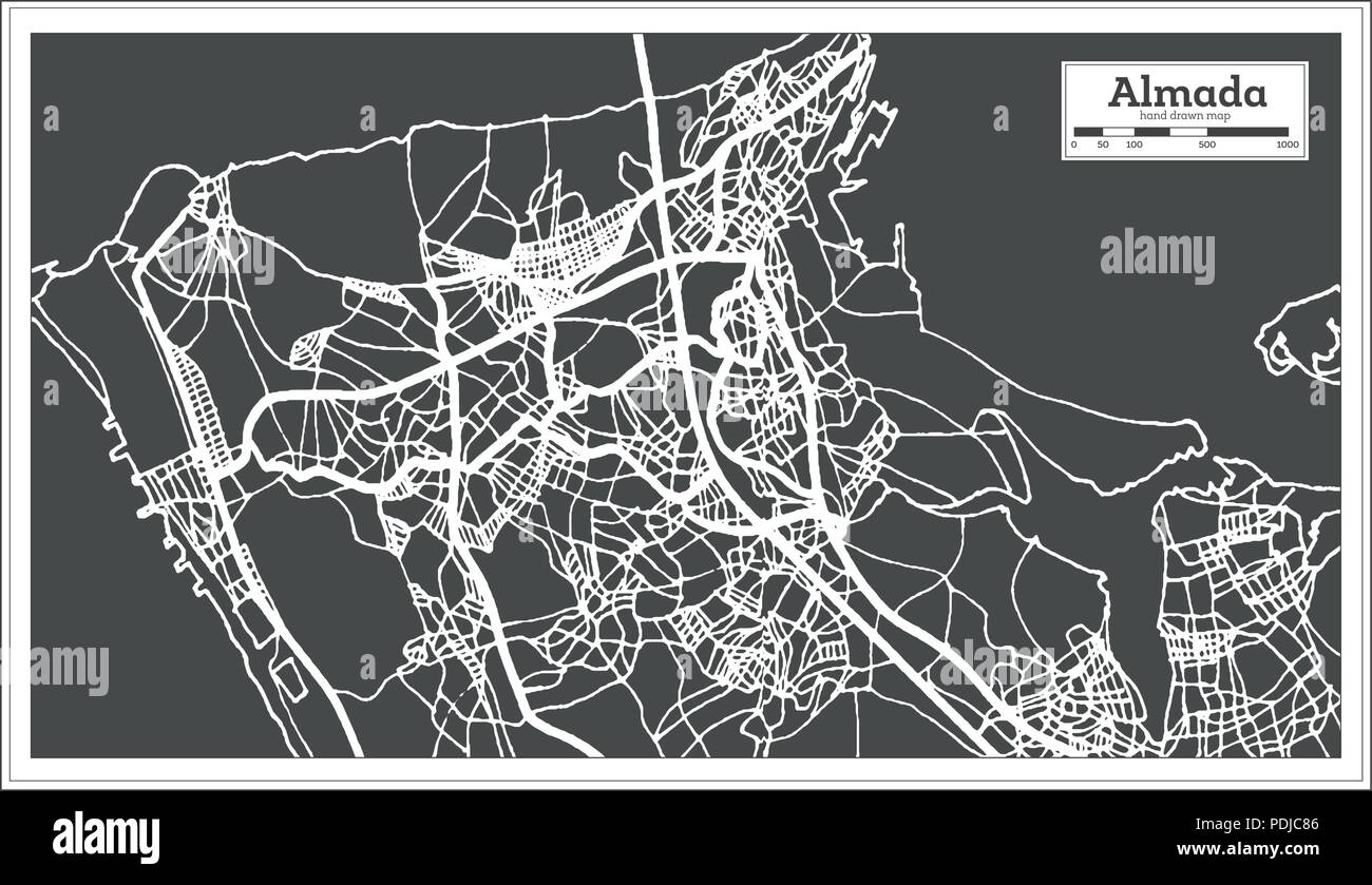 Almada vector map Stock Vector Images - Alamy