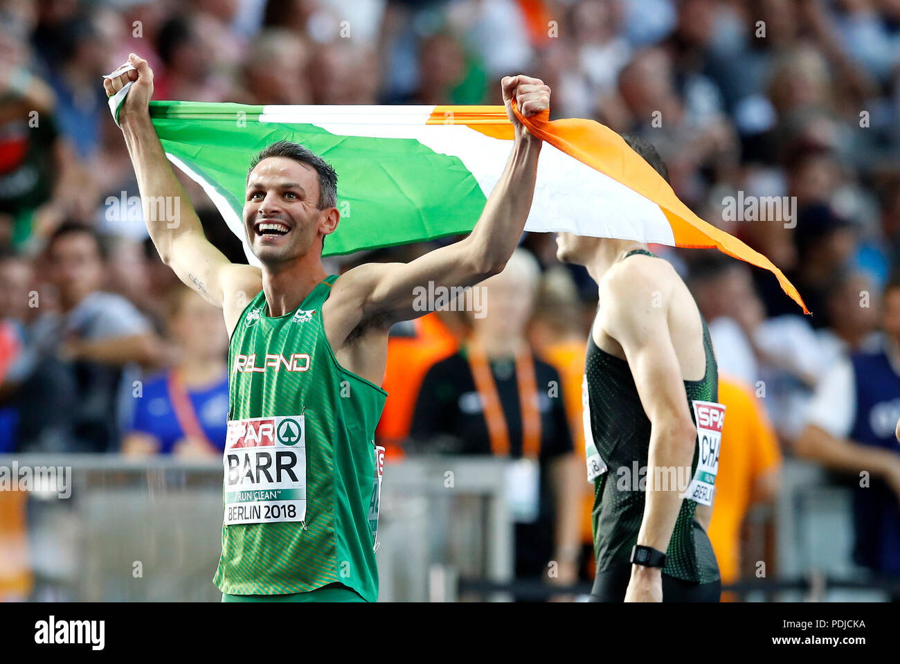 Ireland's Thomas Barr celebrates finishing third in the Men's 400m ...
