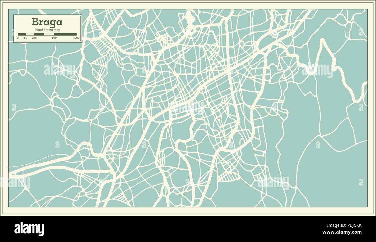 Braga vector map hi-res stock photography and images - Alamy