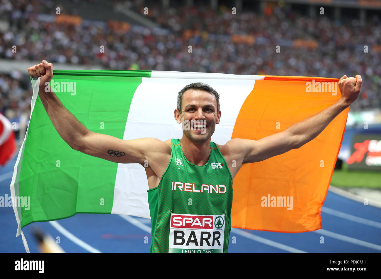 Ireland's Thomas Barr celebrates finishing third in the Men's 400m ...