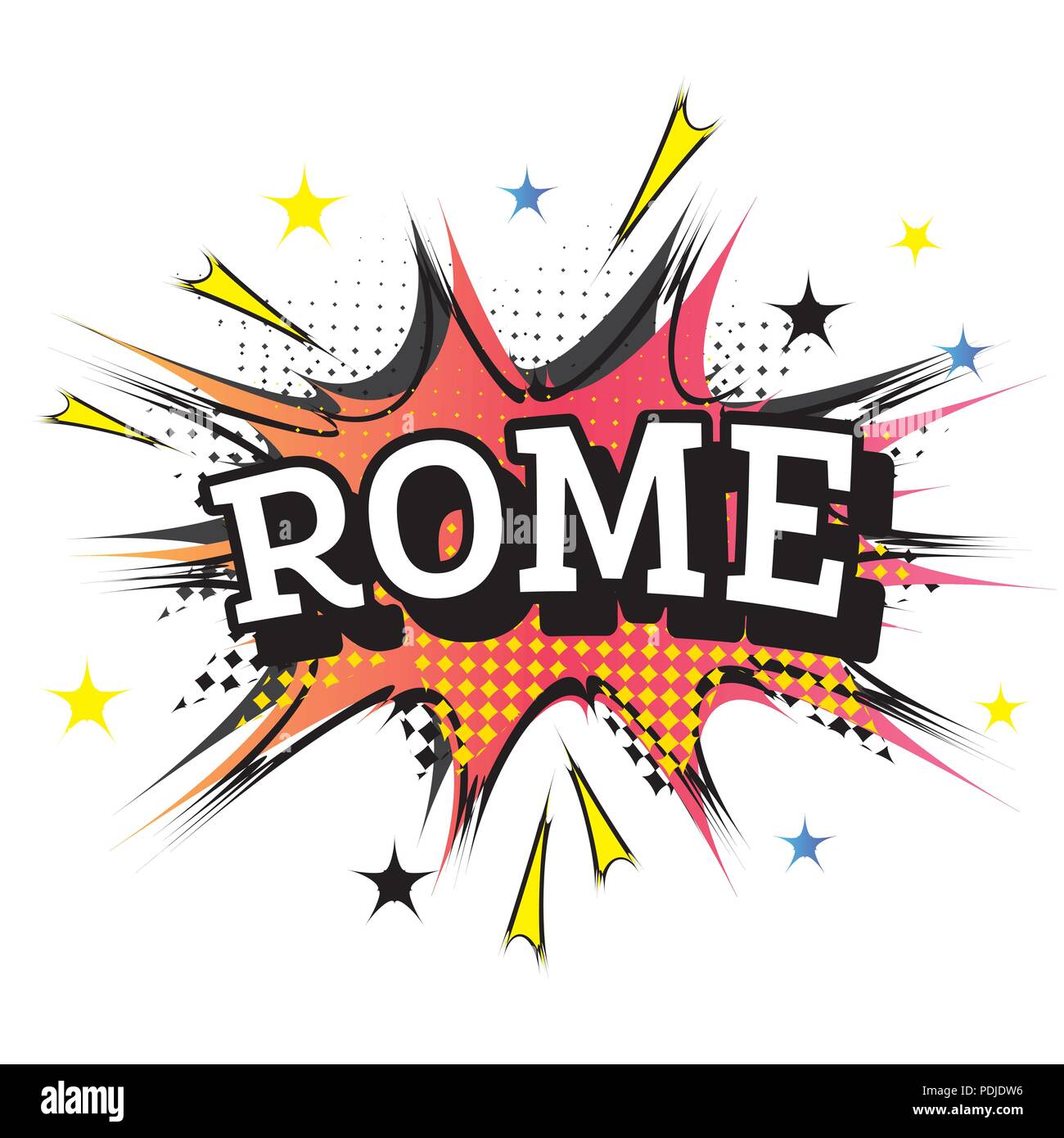 Rome Comic Text in Pop Art Style. Vector Illustration Stock Vector ...