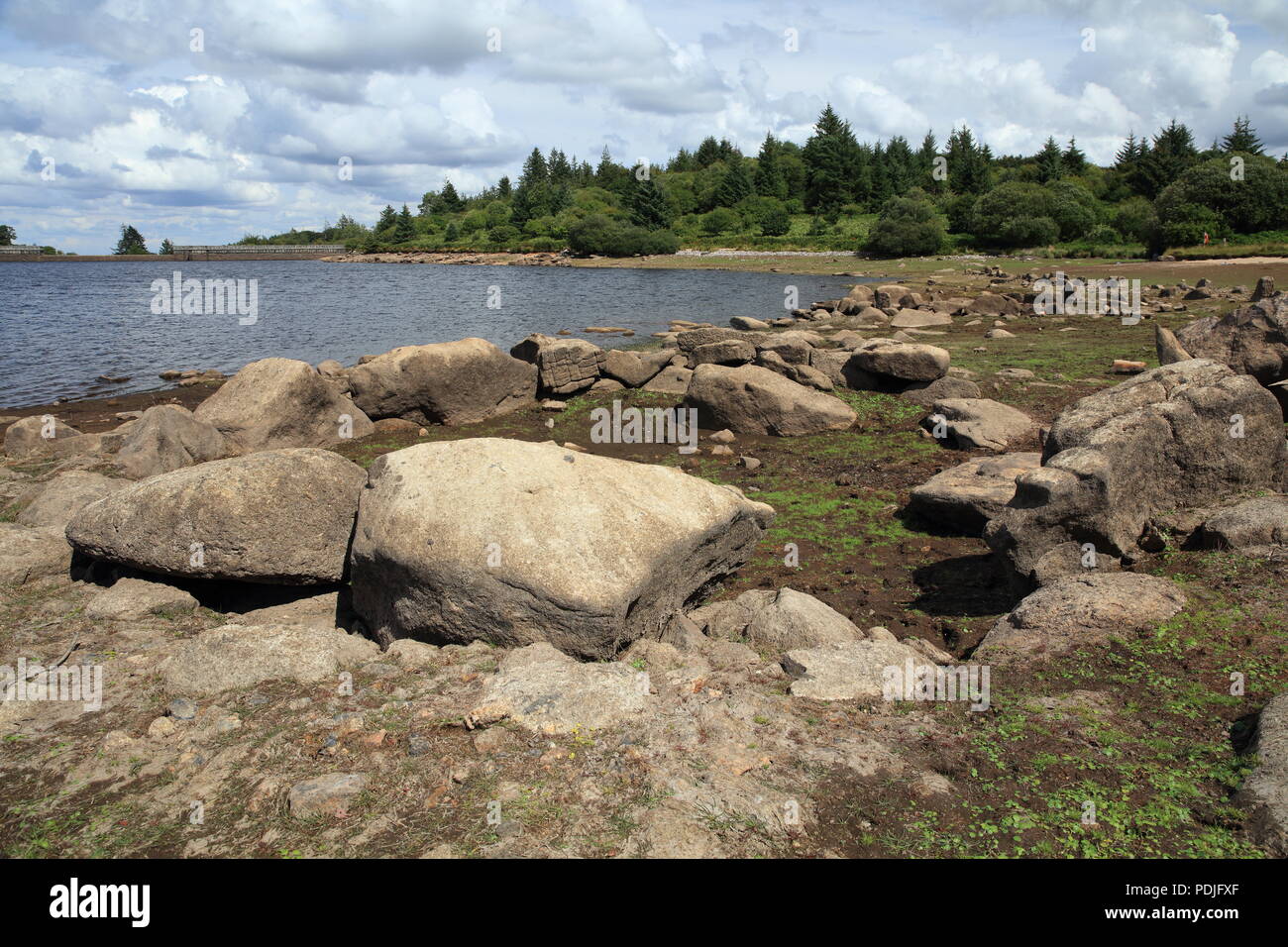 Fernworthy reservoir prehistoric hut circles, exposed by drought ...
