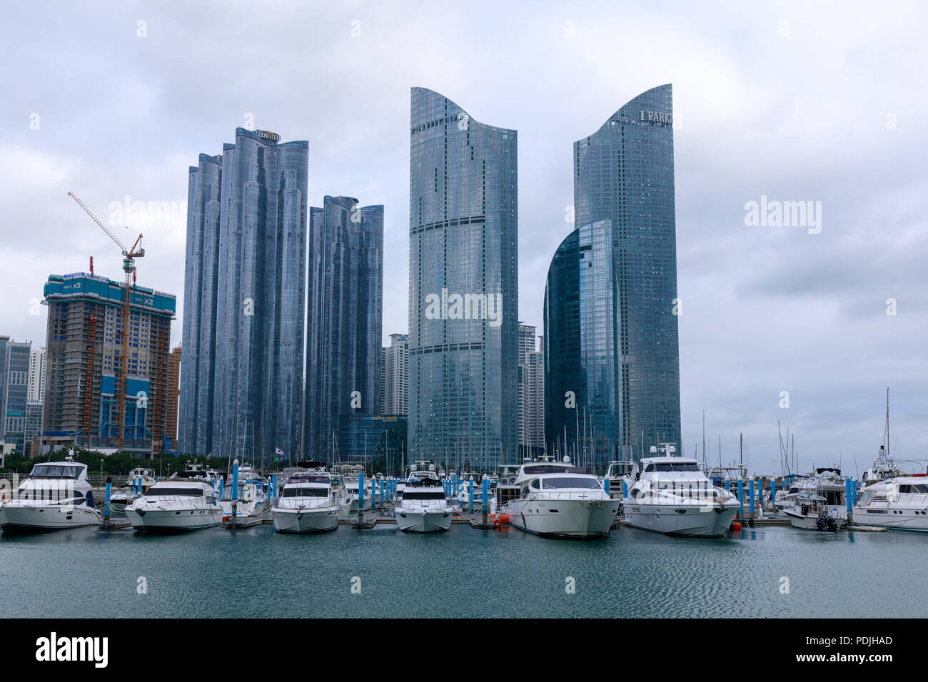Busan, South Korea - Jul 12, 2018 : Busan Marina city skyscrapers with ...