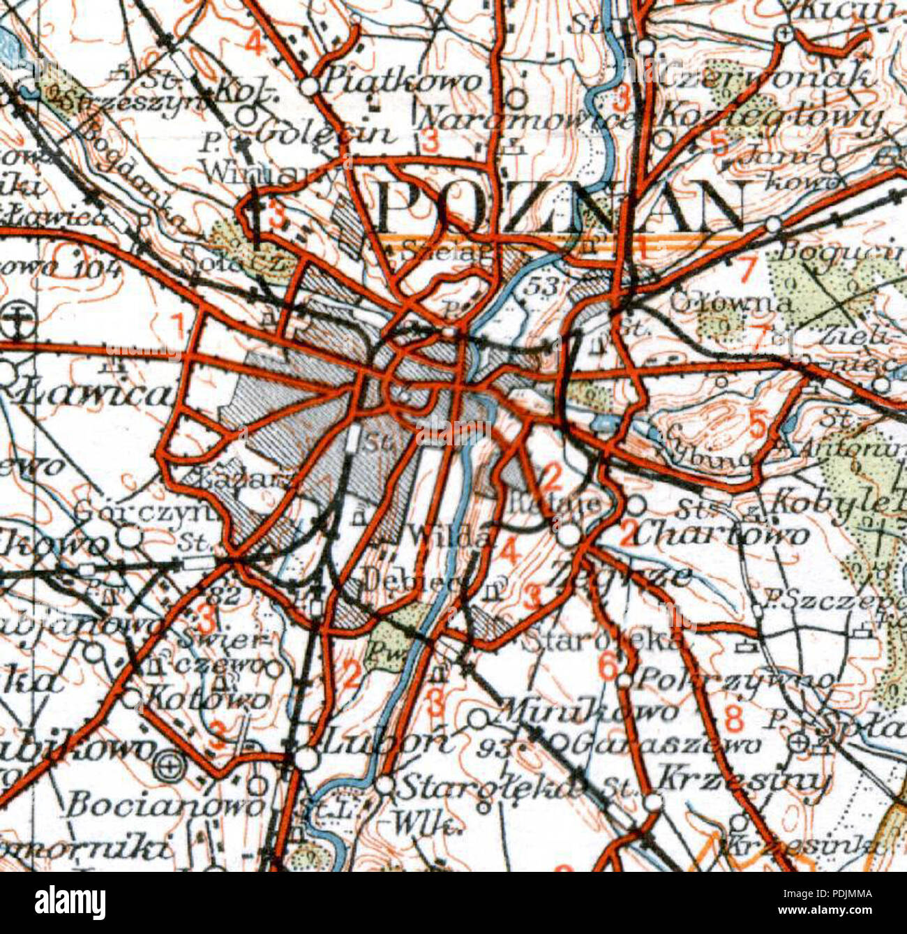 378 WIG Mapa Operacyjna Polski - 53 Poznań 1935 (Poznań Stock Photo - Alamy