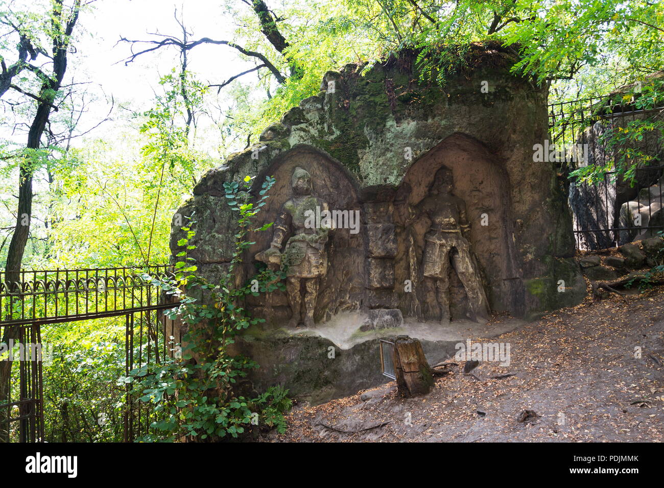 Man made sandstone cave Klacelka near Libechov, Czech Republic Stock ...