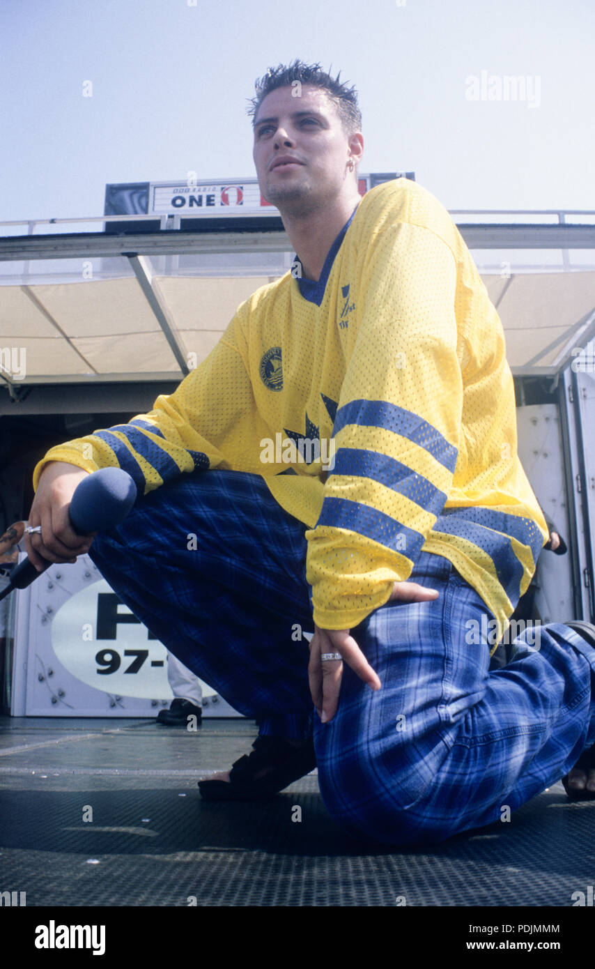 Boyzone BBC Radio 1 One roadshow St Ives 18 August 1995 Stock Photo - Alamy
