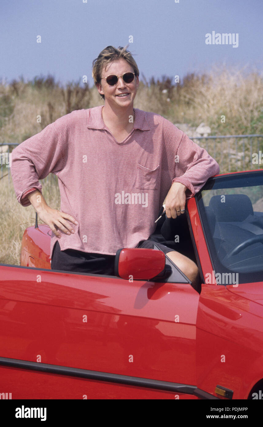 Simon Mayo at BBC Radio 1 One Roadshow St Ives Cornwall 18 August 1995 ...