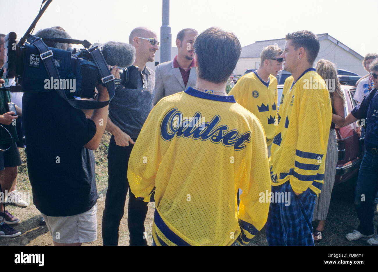 Boyzone BBC Radio 1 One roadshow St Ives 18 August 1995 Stock Photo - Alamy