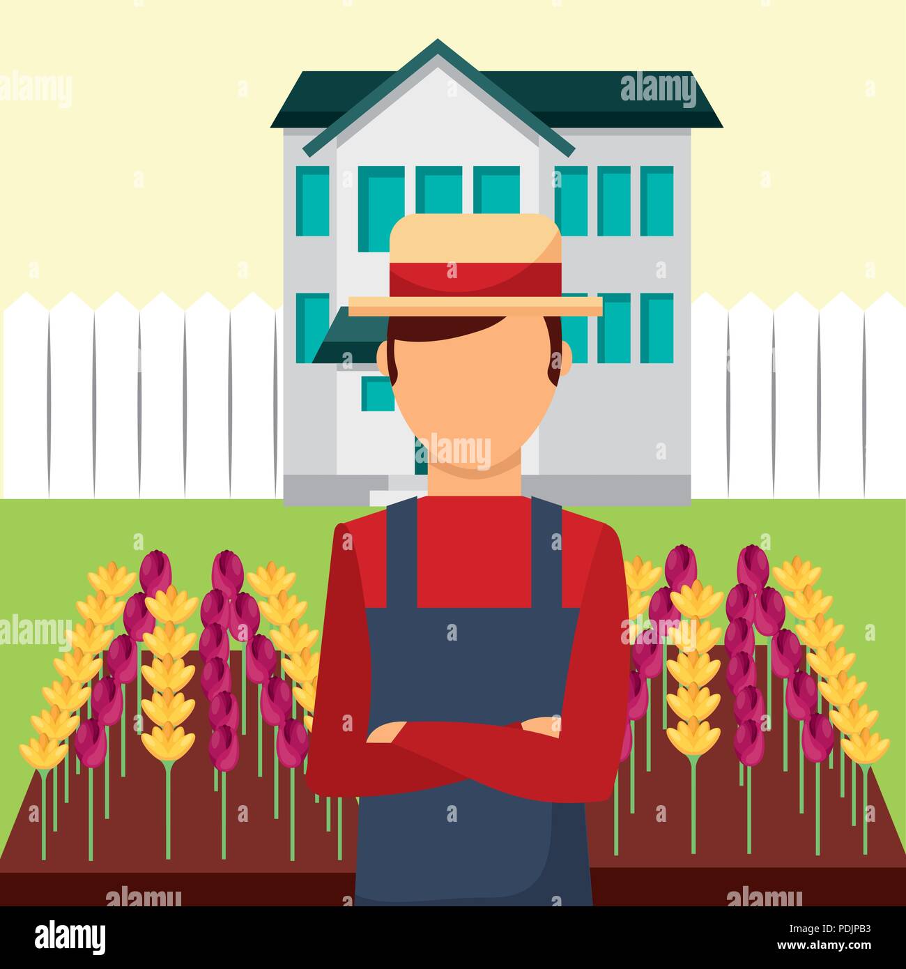 Man gardening in home Stock Vector Images - Alamy