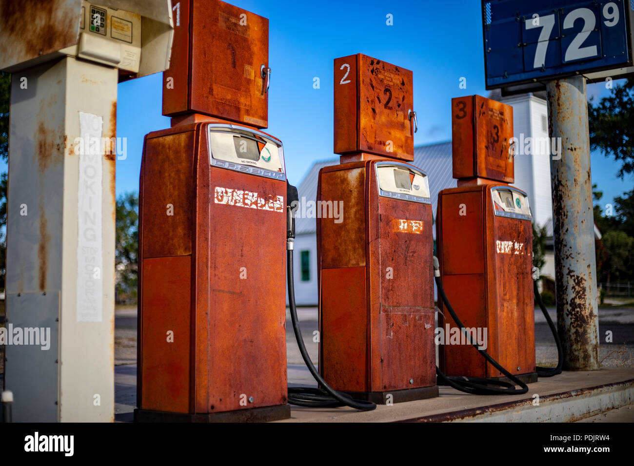 Old Gas Station Pumps Stock Photo - Alamy